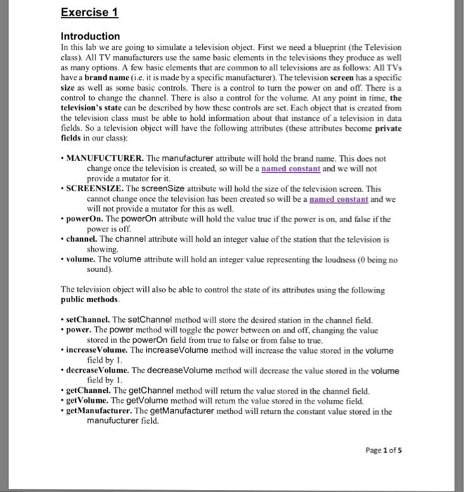 Solved Exercise 1 Introduction In this lab we are going to | Chegg.com