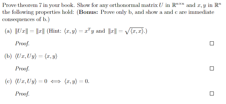 Solved Prove theorem 7 in your book. Show for any | Chegg.com