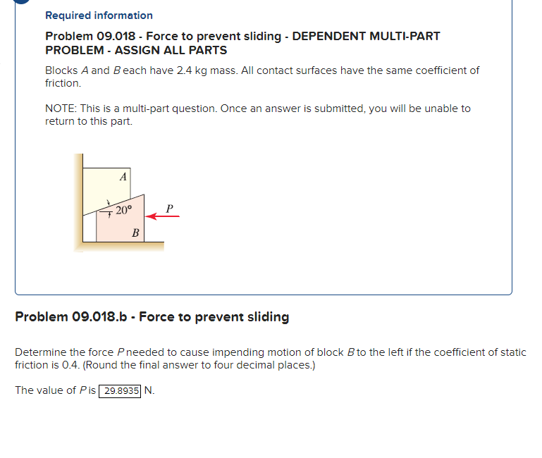 Solved Required information Problem 09.018 - Force to | Chegg.com