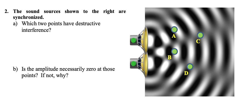 Solved 2. The sound sources shown to the right are | Chegg.com