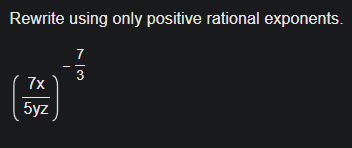 Solved Rewrite using only positive rational exponents. | Chegg.com
