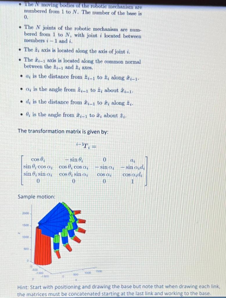 Compute and plot the motion of the robot shown by | Chegg.com