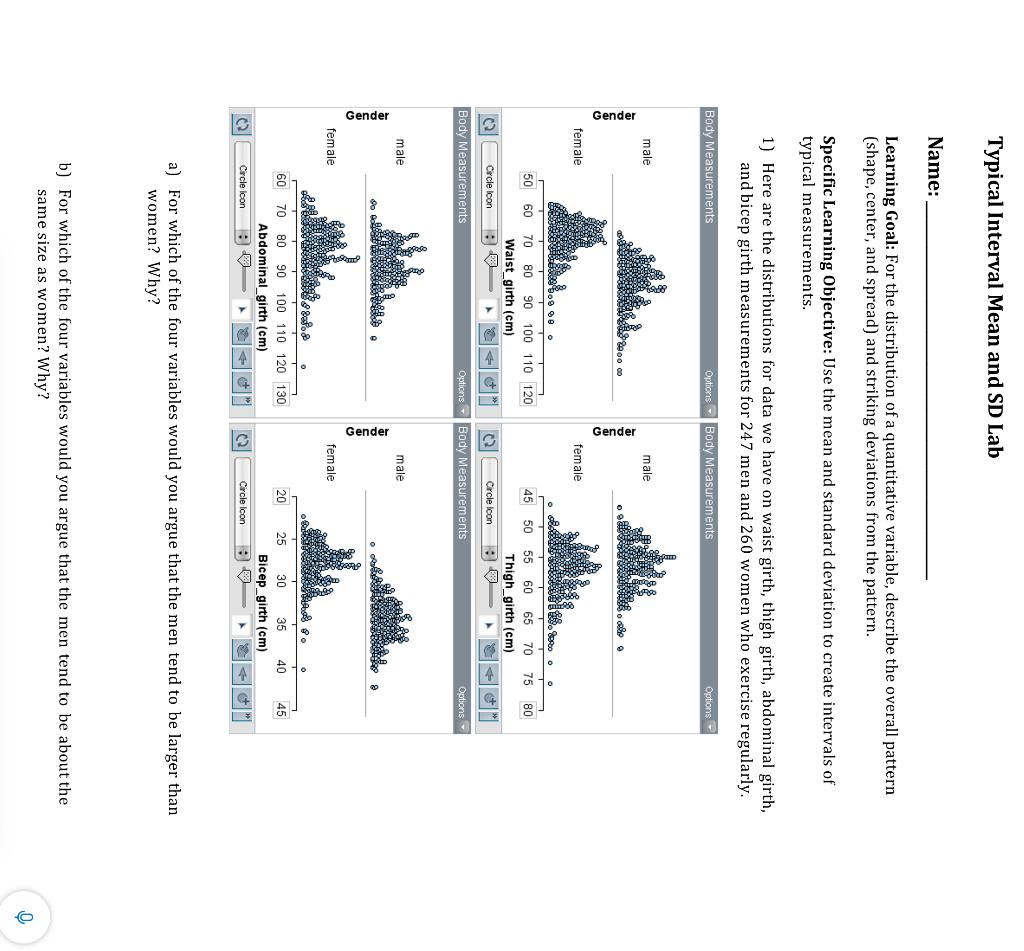 Solved Typical Interval Mean and SD Lab Name: Learning Goal: | Chegg.com