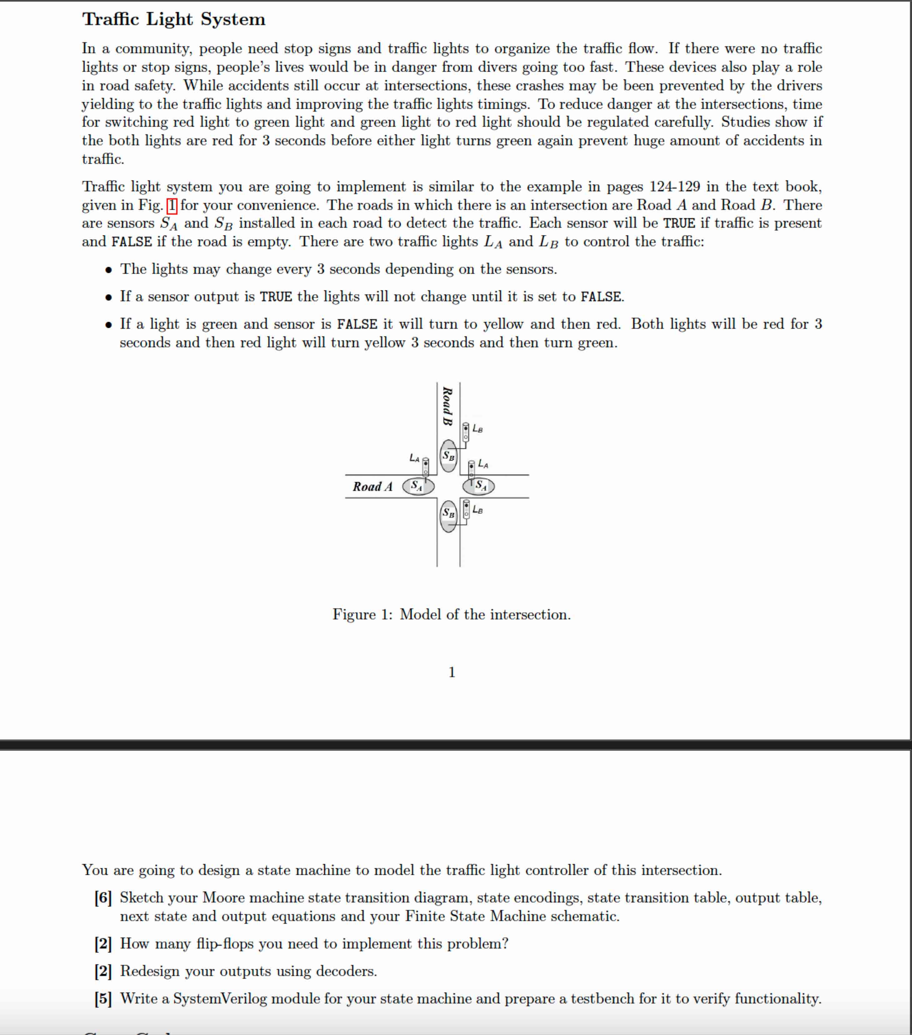 Solved Traffic Light SystemIn a community, people need stop | Chegg.com