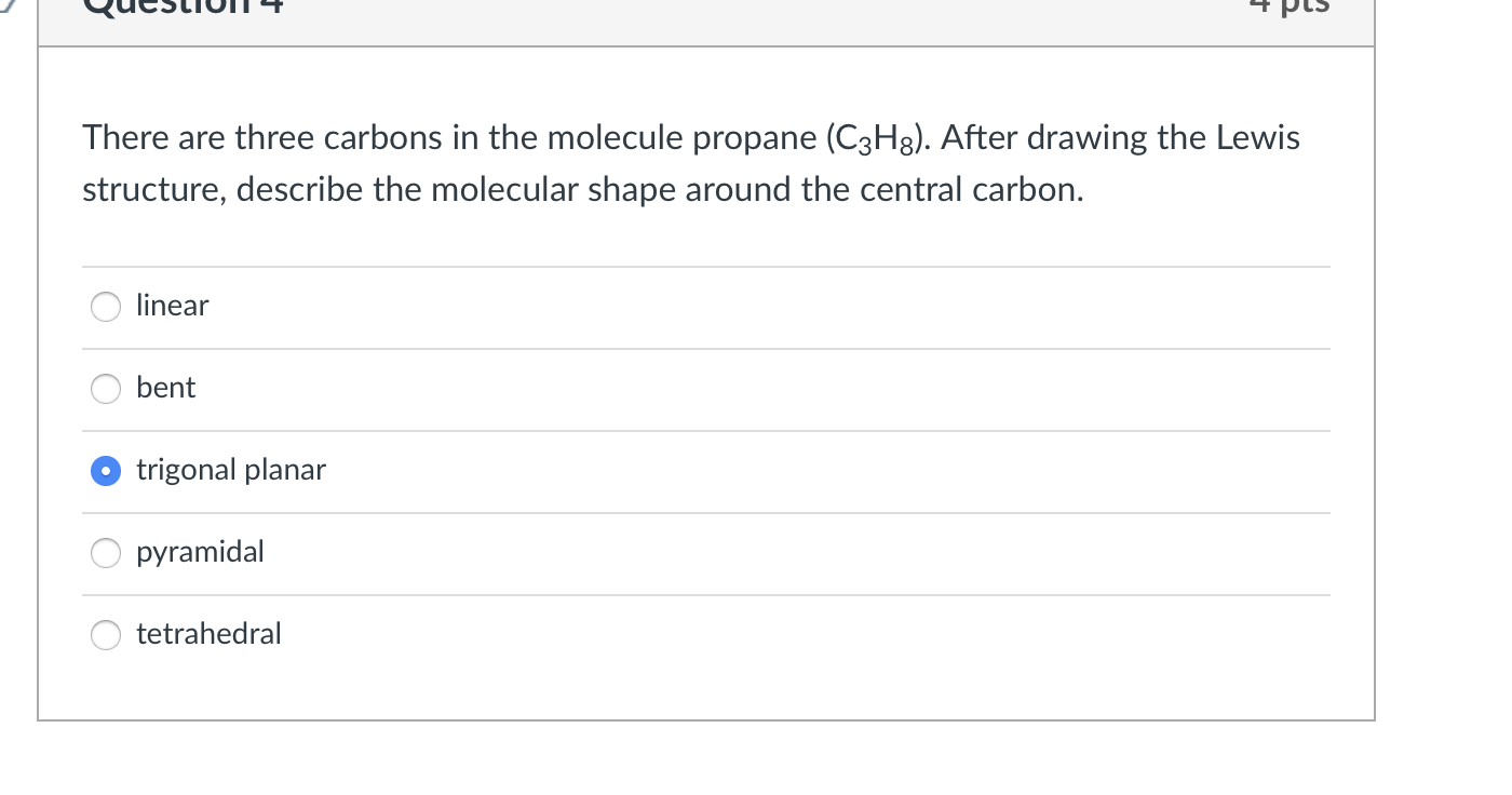 Solved There are three carbons in the molecule propane | Chegg.com