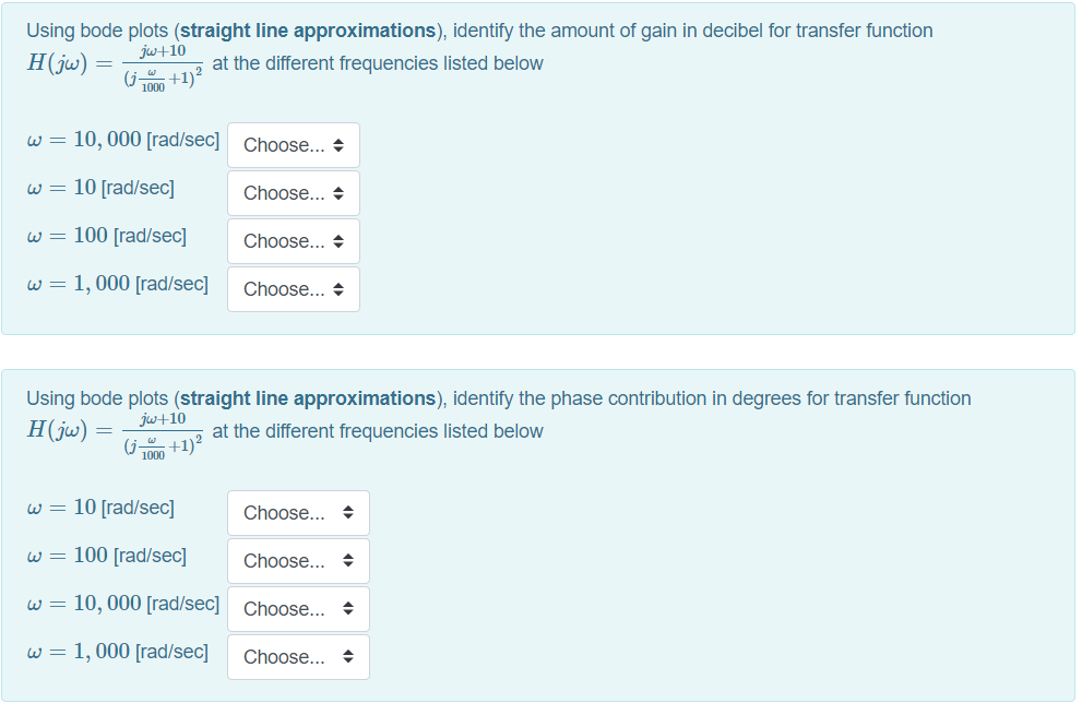 Solved Using bode plots (straight line approximations), | Chegg.com