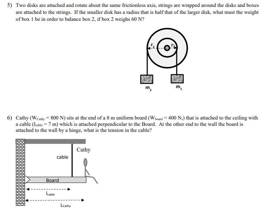 Solved 5) Two disks are attached and rotate about the same | Chegg.com