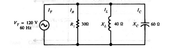 Solved For the parallel RLC circuit in the figure, determine | Chegg.com