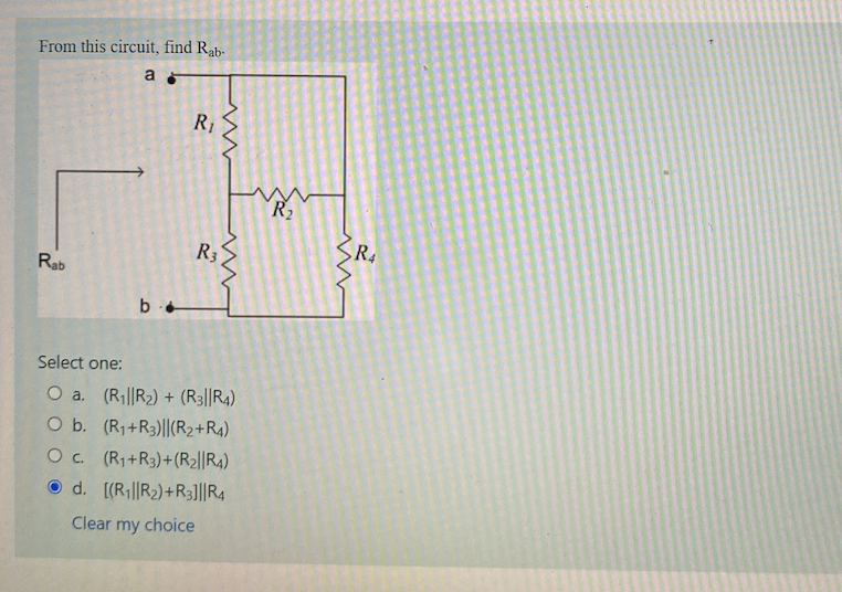 Solved From this circuit, find Rab- ao R W R Rab R3 R4 w b. | Chegg.com