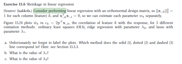 Solved Exercise 13.6 Shrinkage in linear regression (Source: | Chegg.com