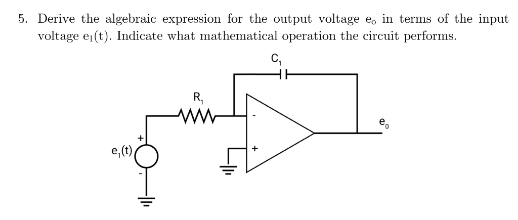 Solved Derive the equation for the output voltage e0 in | Chegg.com