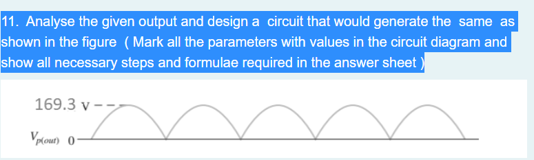 Solved 11. Analyse the given output and design a circuit | Chegg.com