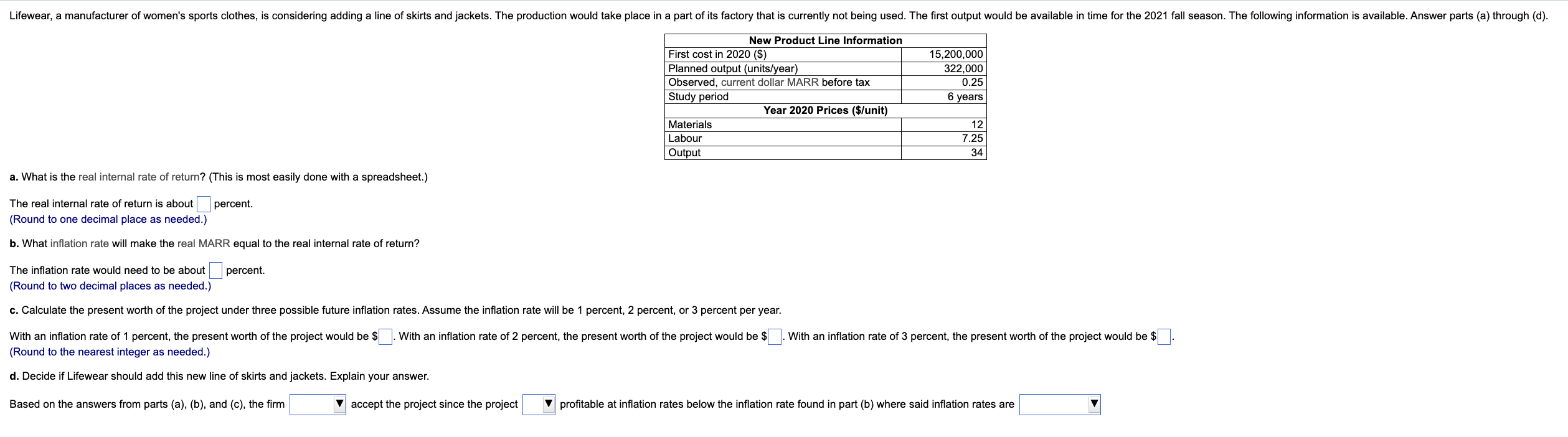a. ﻿What is the real internal rate of return? (This | Chegg.com