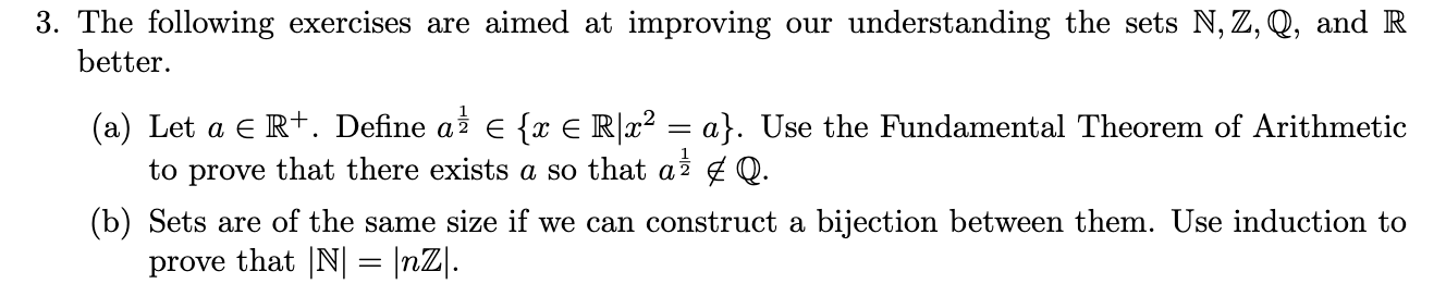 Solved 3. The following exercises are aimed at improving our | Chegg.com