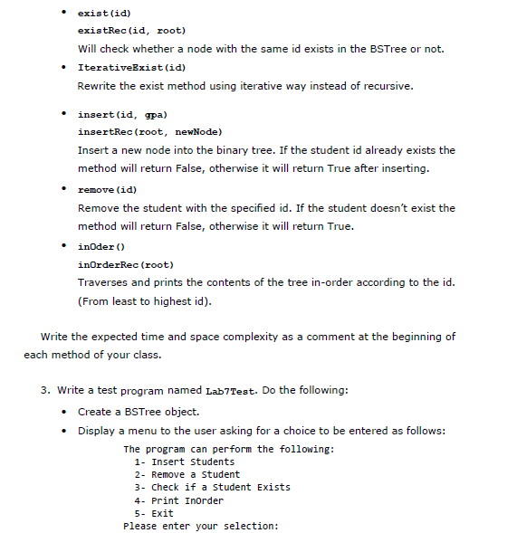 Solved Lab Exercise: Implement the following classes: 1. | Chegg.com