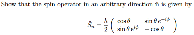 Solved Eigenvalues and Eigenvectors Show that the spin | Chegg.com