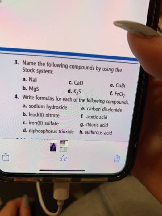 Solved 3. Name the following compounds by using the Stock | Chegg.com