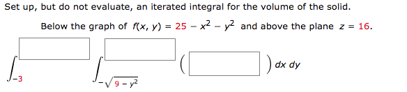 Solved Set up, but do not evaluate, an iterated integral for | Chegg.com