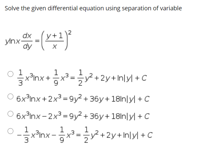 Solved Solve the given differential equation using | Chegg.com