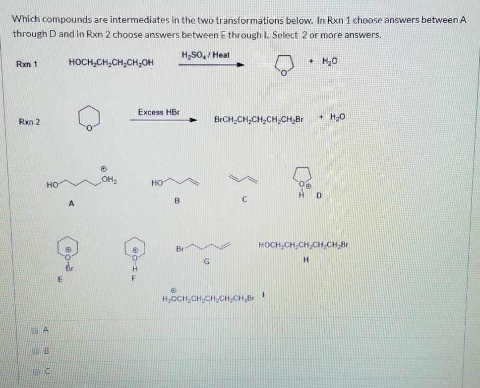 Solved Which compounds are intermediates in the two | Chegg.com