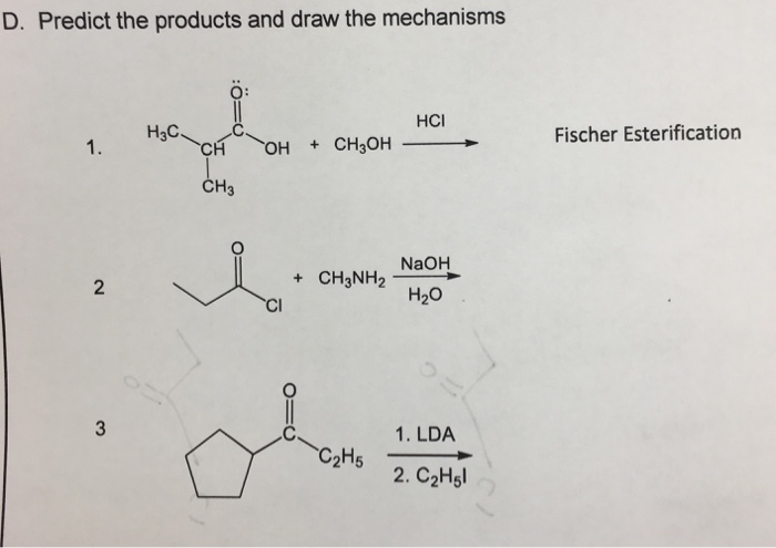 Solved D. Predict the products and draw the mechanisms | Chegg.com