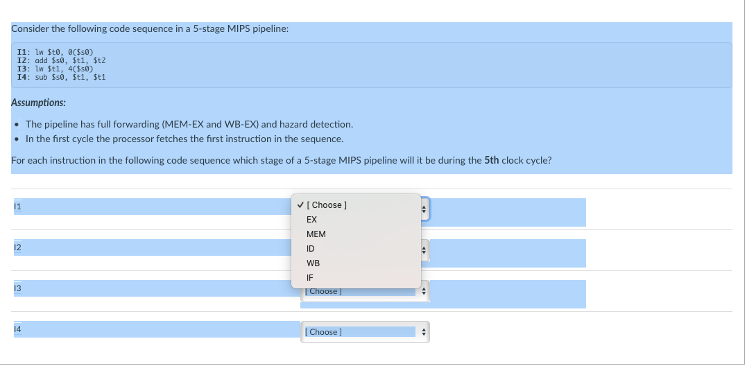 Solved Consider The Following Code Sequence In A 5 Stage 