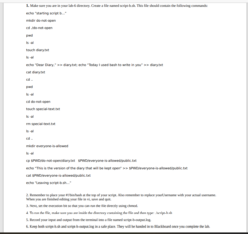 Solved Unix terminal stuff, I need the text output of the | Chegg.com