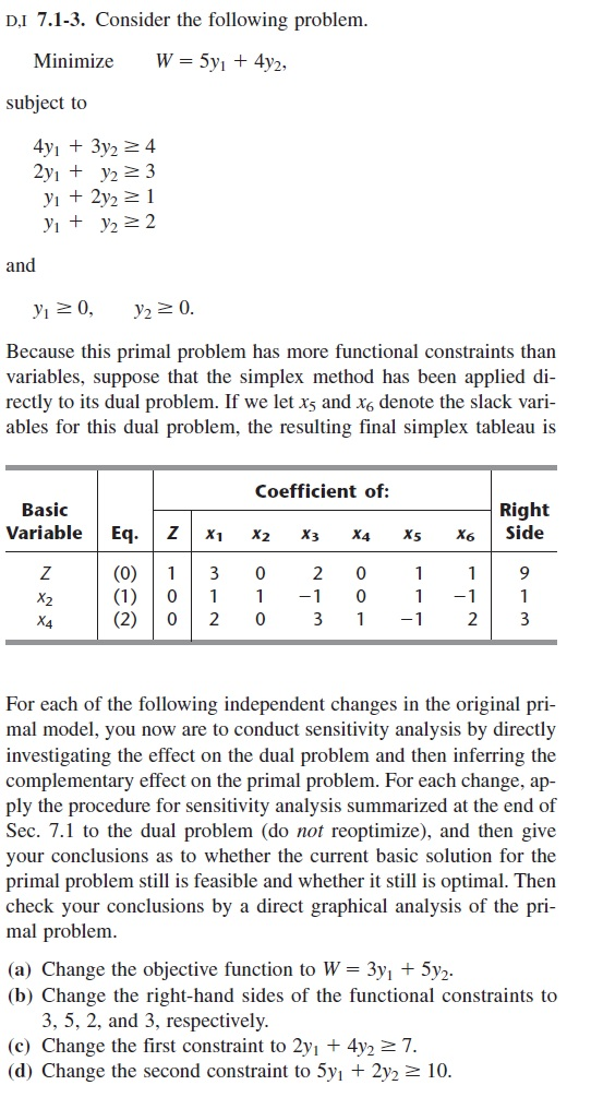 Solved D.I 7.1-3. Consider the following problem Minimize | Chegg.com