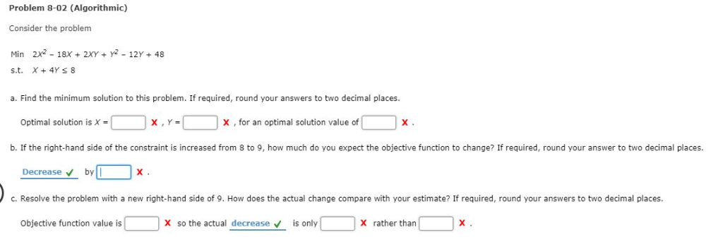 Solved Problem 8-02 (Algorithmic) Consider the problem Min | Chegg.com