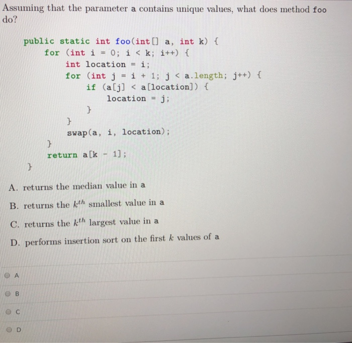 Solved Question 11 The max method below is intended to | Chegg.com
