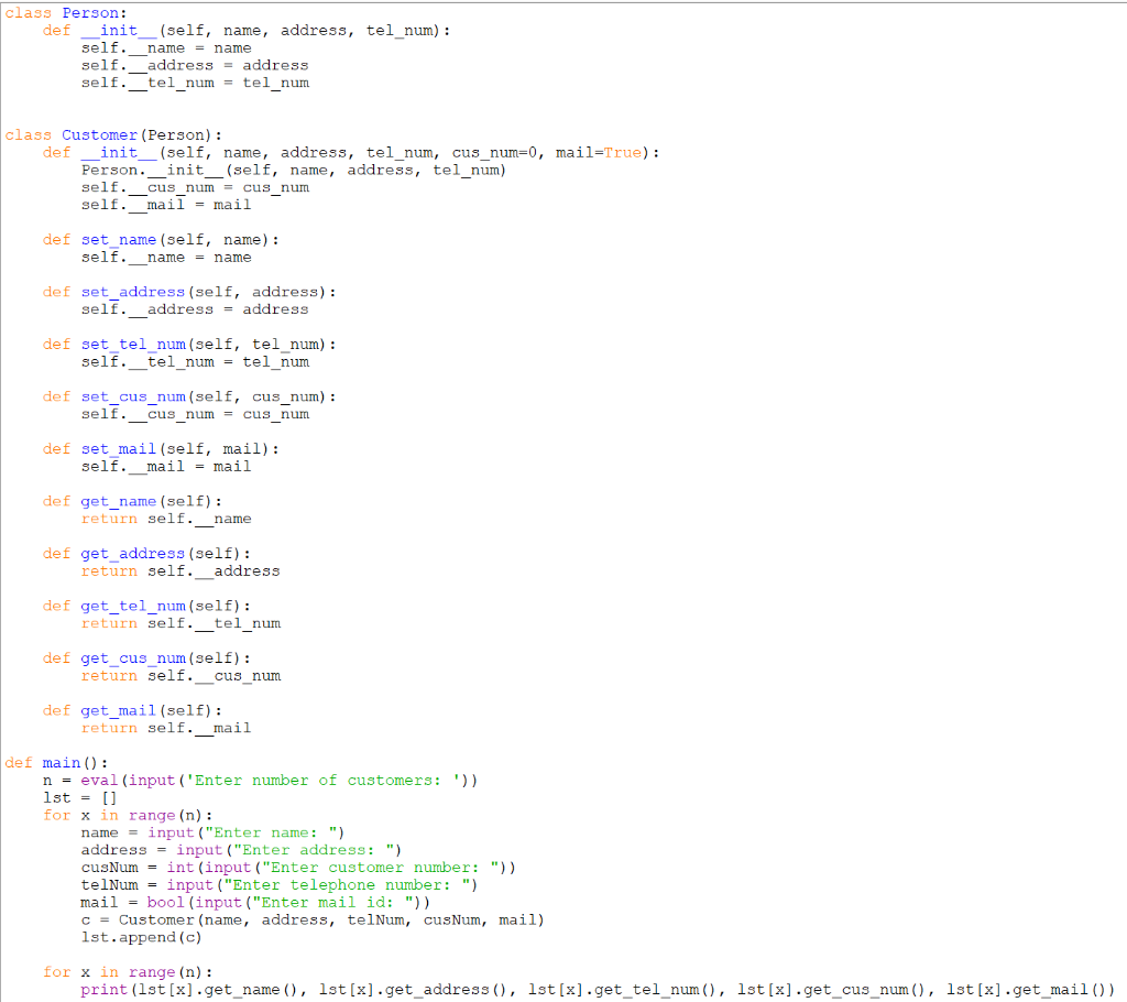 Solved Question Write A Class Named Person With Data