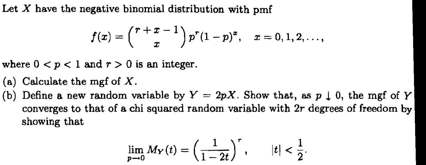 Solved Let X have the negative binomial distribution with | Chegg.com