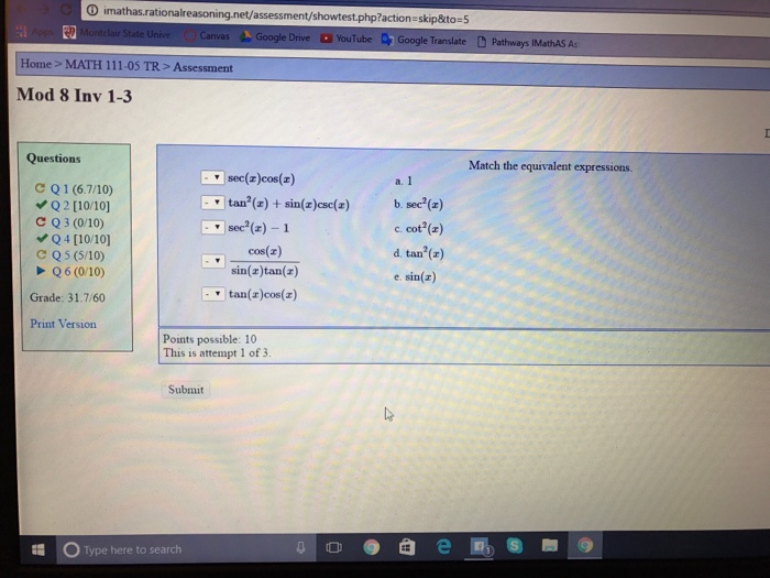 Solved Match the equivalent expressions. sec(x) cos (x) | Chegg.com