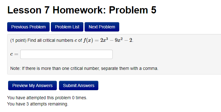 Solved Lesson 7 Homework: Problem 5 Previous Problem Problem | Chegg.com