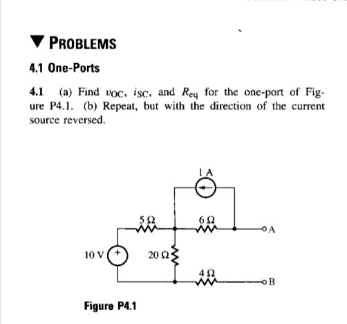 Solved Find voc, isc, and Req for the one port of Figure | Chegg.com