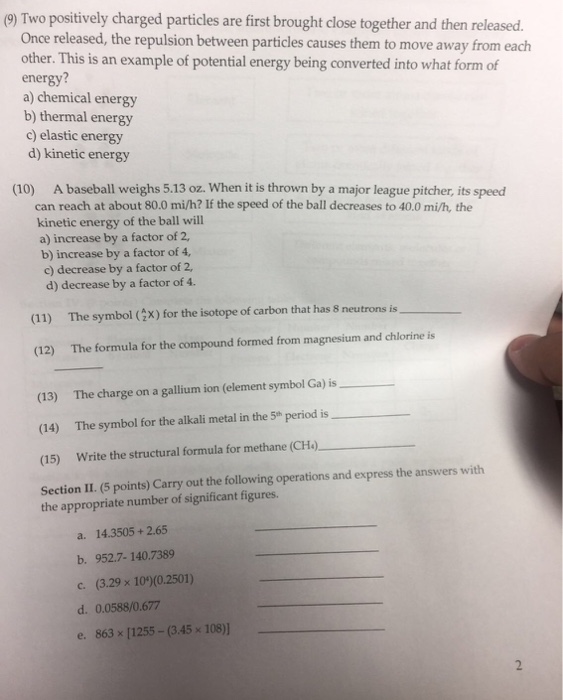 Solved (9) Two positively charged particles are first | Chegg.com
