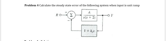 Solved Problem 4 Calculate the steady state error of the | Chegg.com