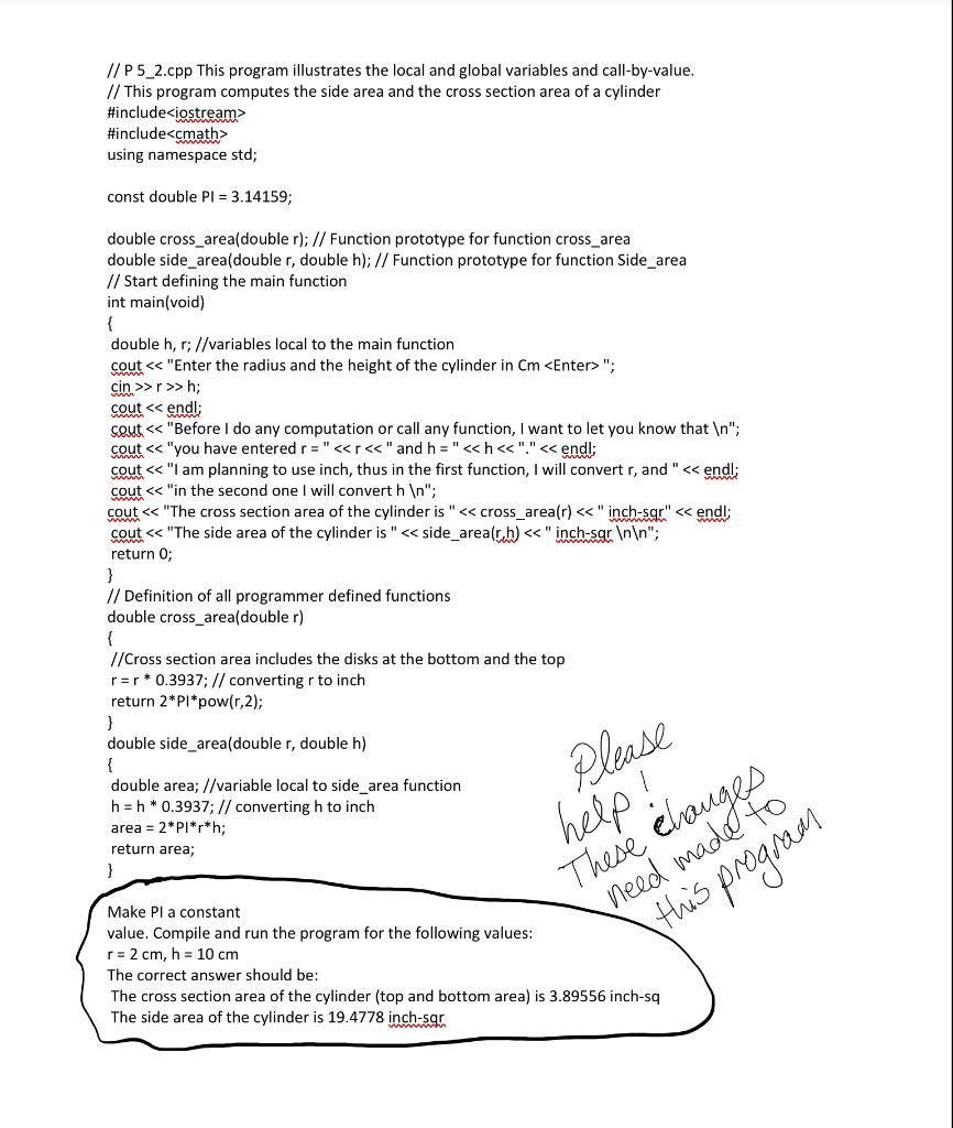 Solved // P 5_2.cpp This program illustrates the local and | Chegg.com