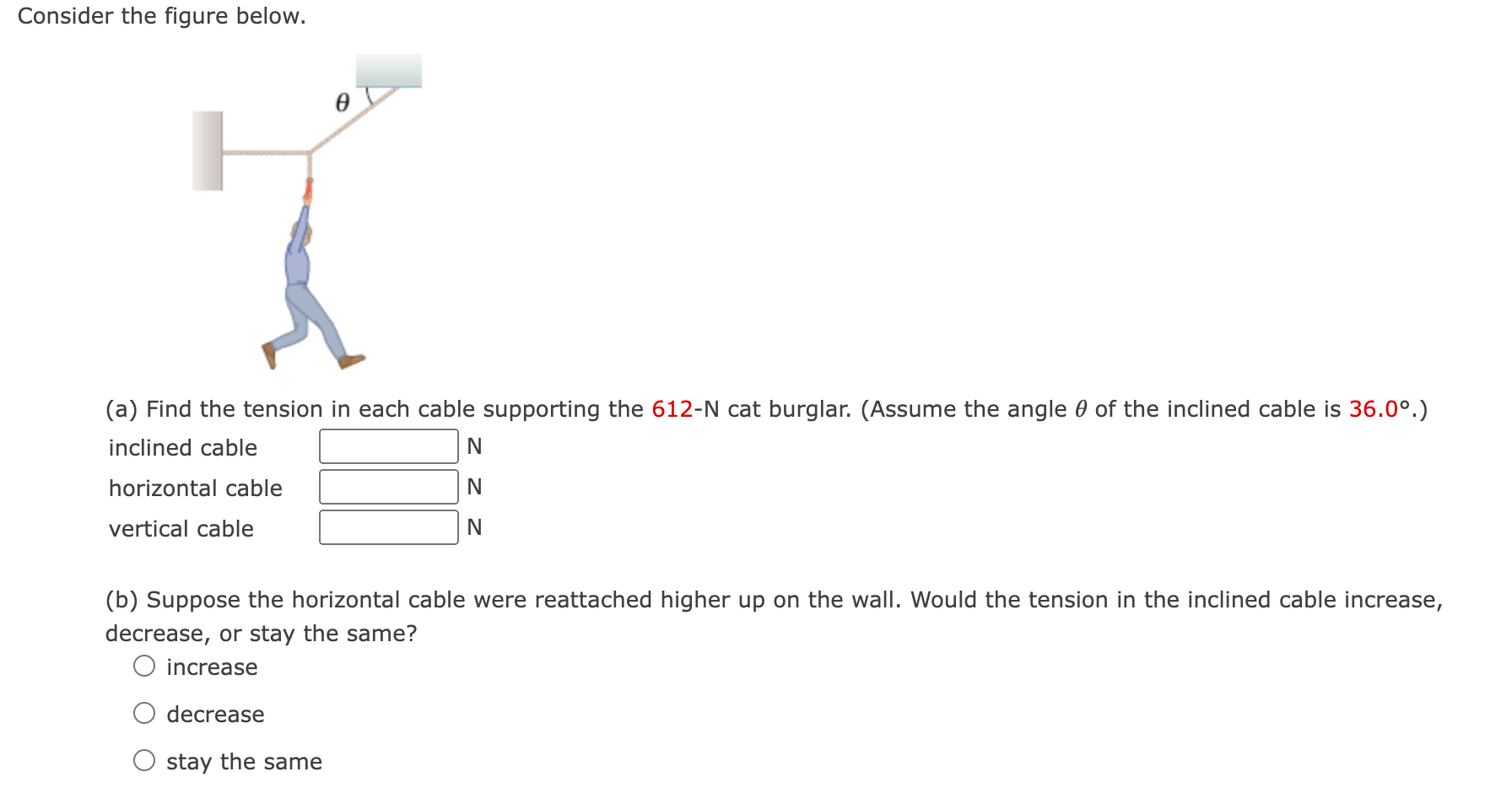 Solved A fireman d 49.0 m away from a burning building | Chegg.com