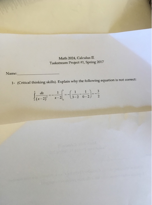 Solved Explain why the following equation is not correct. | Chegg.com