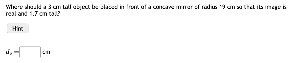 Solved Where should a 3 cm tall object be placed in front of | Chegg.com