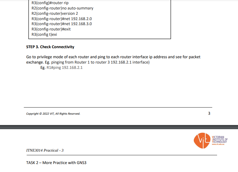 Solved TASK 1 - Configure RIPv2 with GNS3 STEP 1. Create | Chegg.com