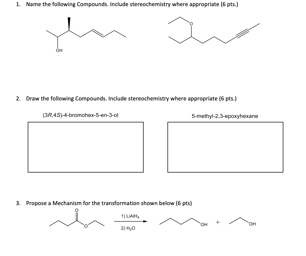 Solved 1. Name the following Compounds. Include | Chegg.com