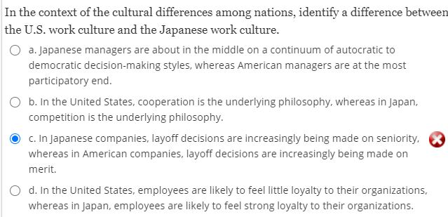 Solved In the context of the cultural differences among | Chegg.com