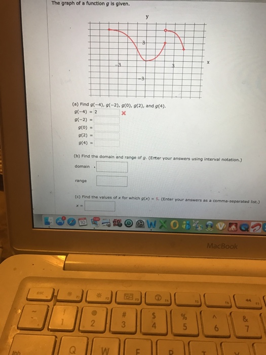 Solved The graph of a function g is given. (a) Find g -4), g | Chegg.com