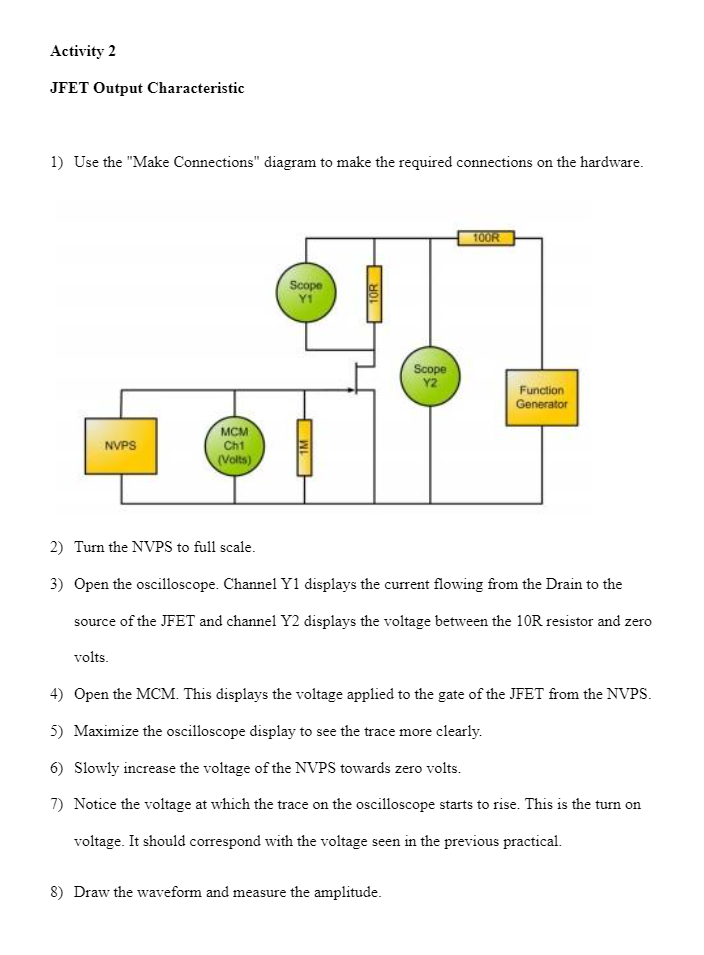 Solved Luipment: NI ELVIS II Semiconductor 1 Work board | Chegg.com