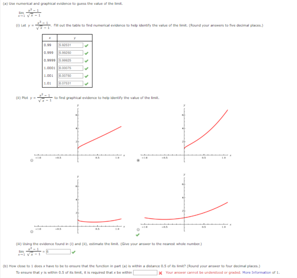 Solved (a) Use numerical and graphical evidence to guess the | Chegg.com