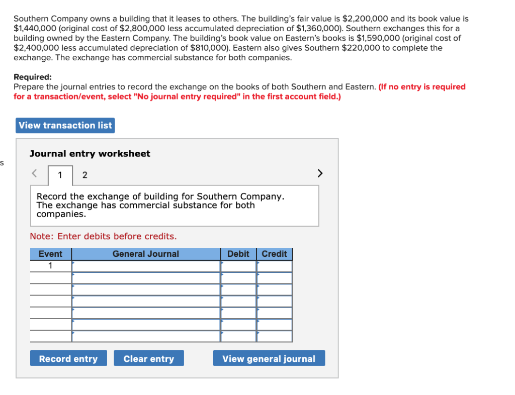 Solved Journal entry worksheet 2 Record the exchange of | Chegg.com