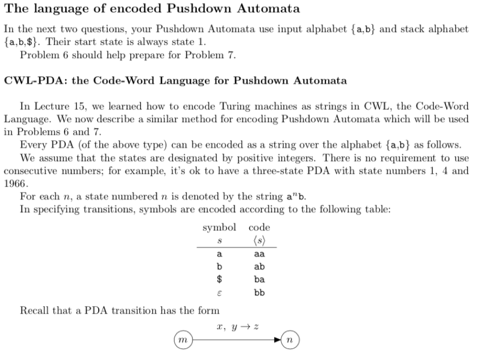 The language of encoded Pushdown Automata In the next | Chegg.com