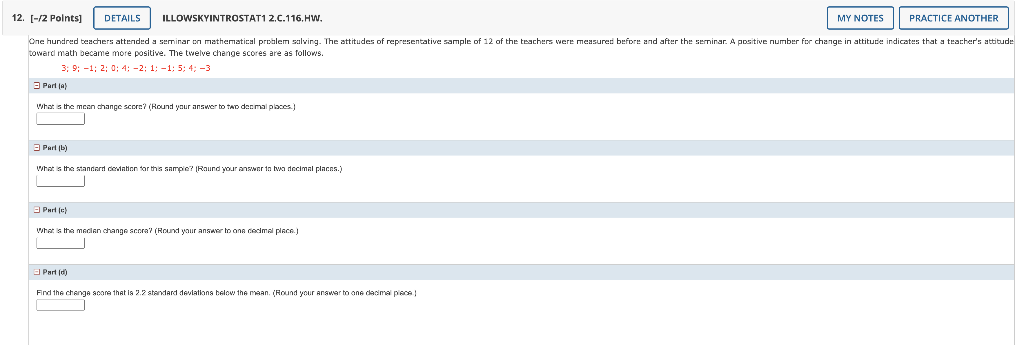Solved 12. [-/2 Points] DETAILS ILLOWSKYINTROSTAT1 | Chegg.com